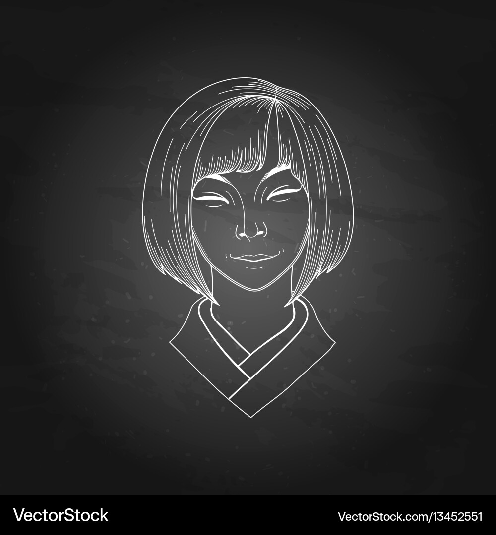 Cute asian girl Royalty Free Vector Image - VectorStock