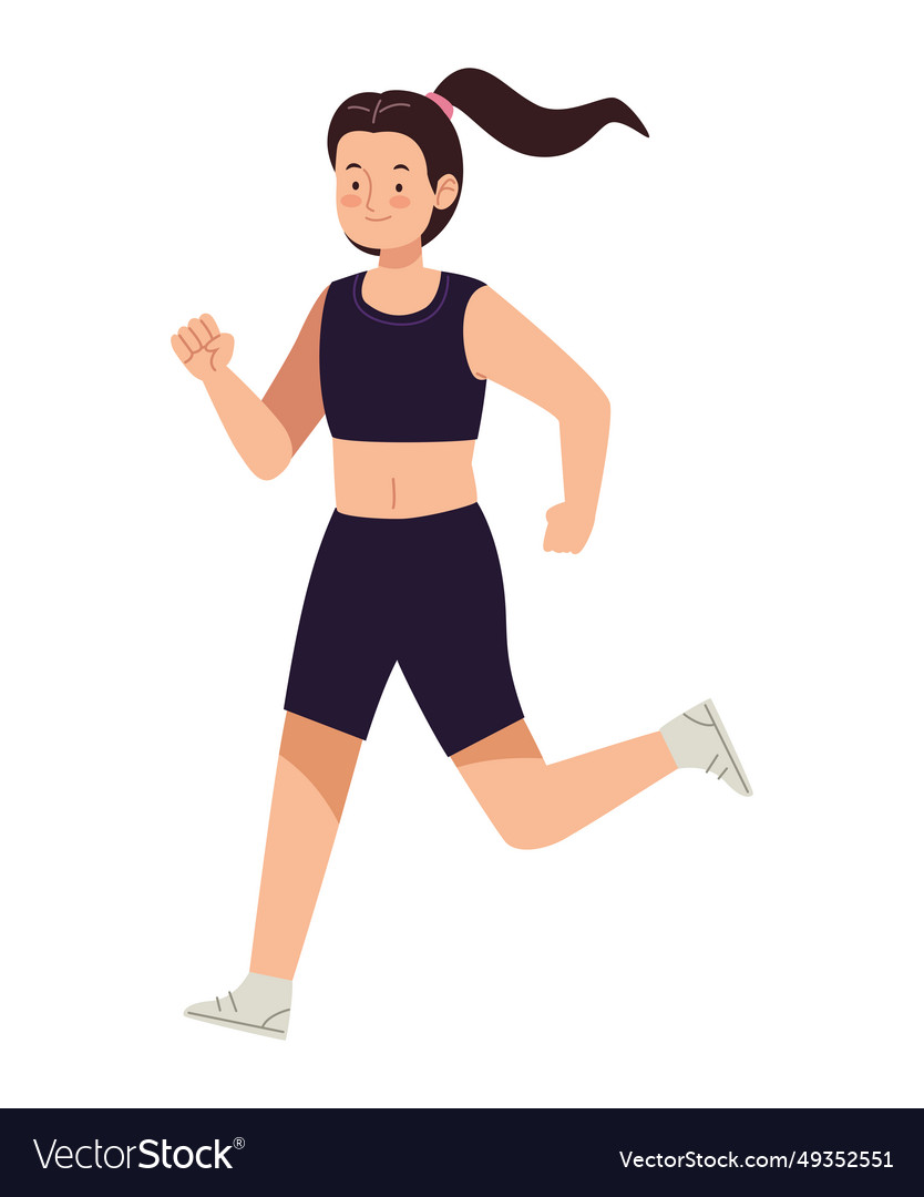 Fitness woman running Royalty Free Vector Image