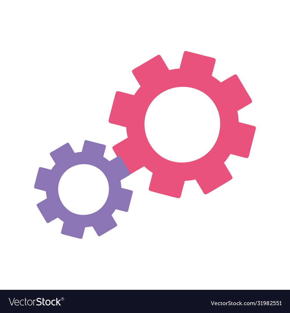 Gears cogwheel work mechanic isolated design icon Vector Image