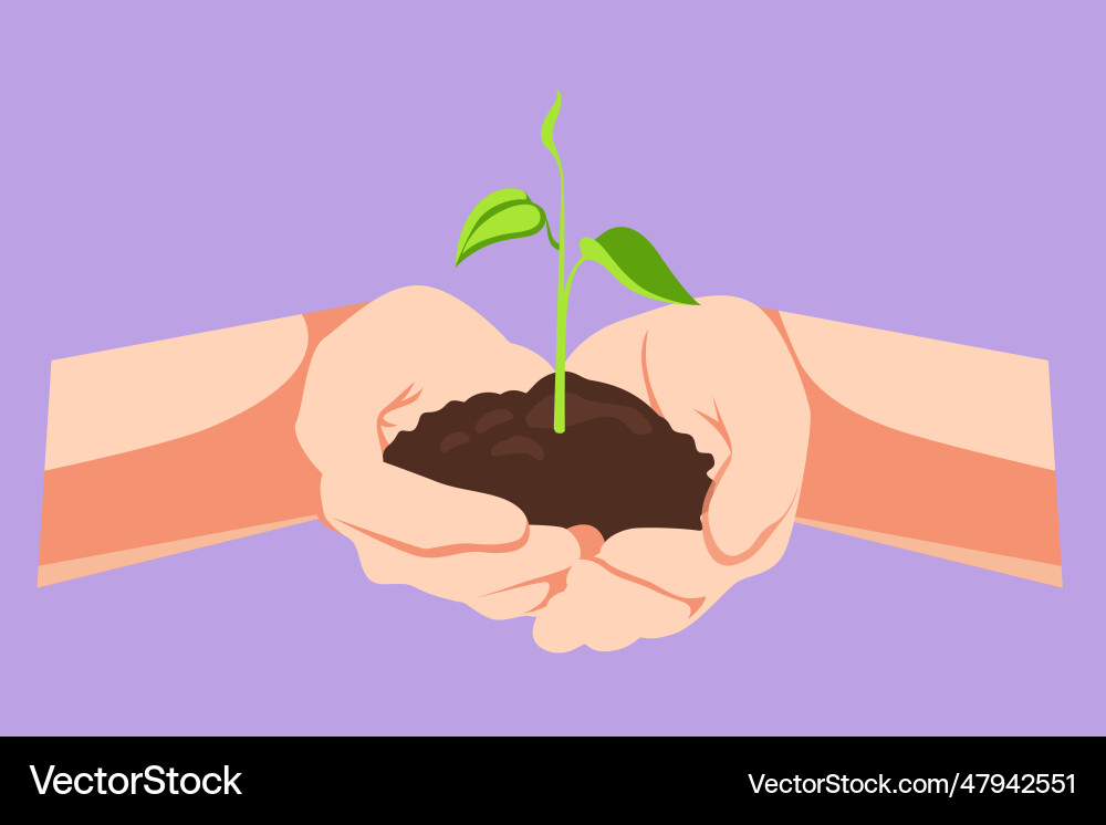 Graphic flat design drawing front view of hands Vector Image