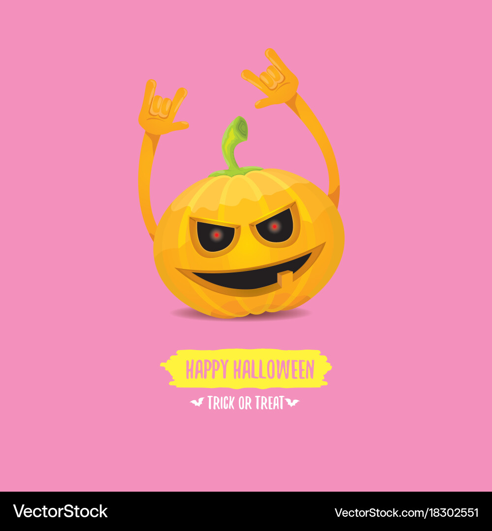 Halloween funky rock n roll style pumpkin Vector Image