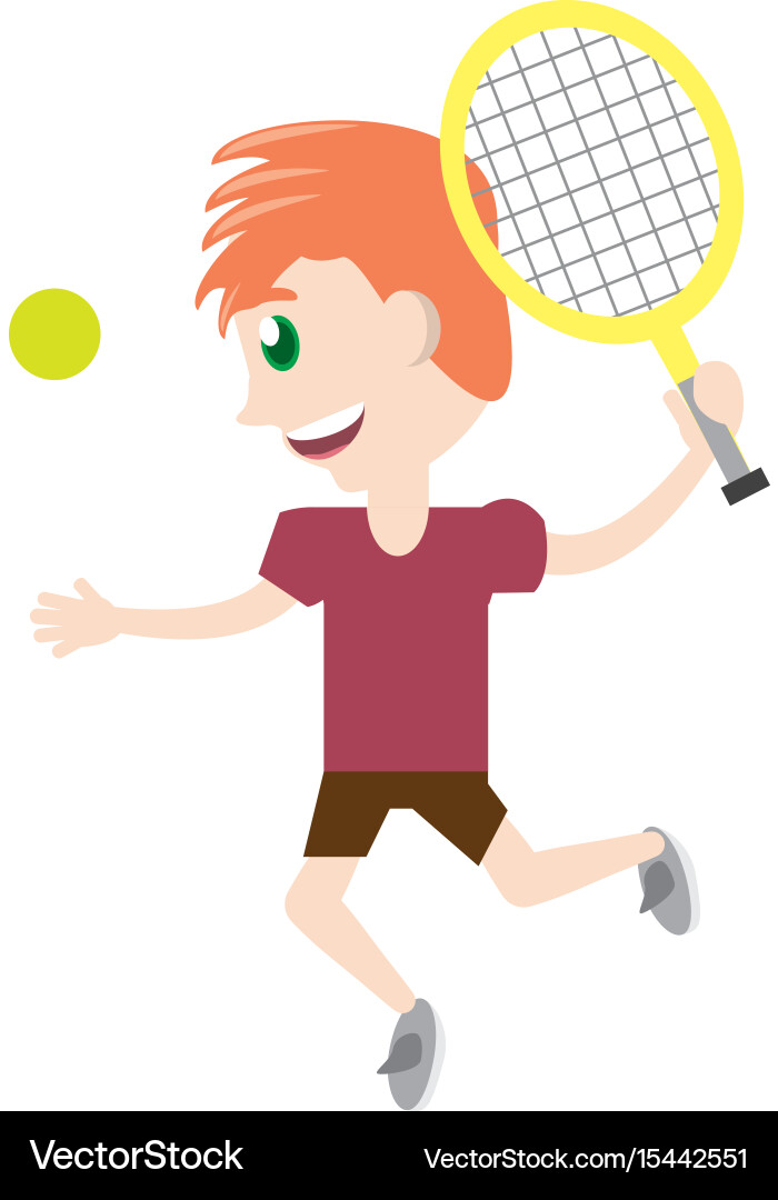 Isolated man playing tennis Royalty Free Vector Image