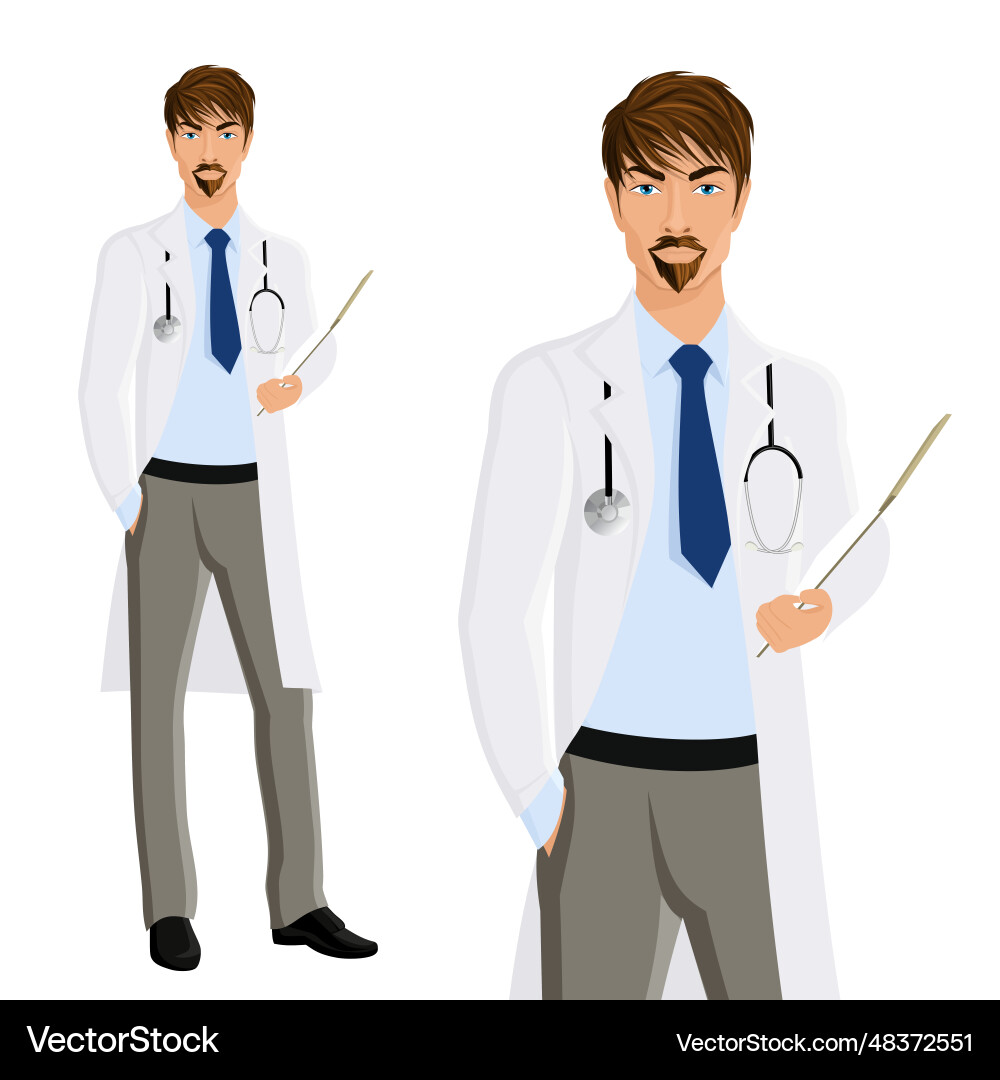 Man doctor portrait Royalty Free Vector Image - VectorStock