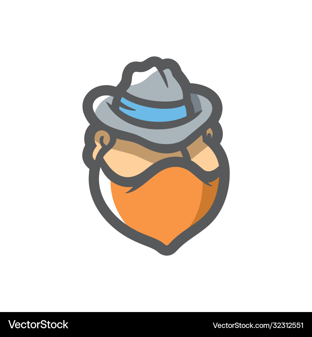 Masked criminal in hat cartoon Royalty Free Vector Image