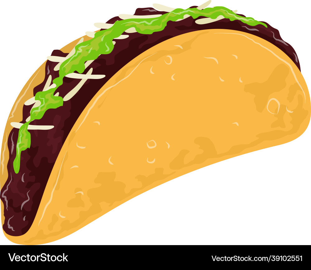 Mexican food taco Royalty Free Vector Image - VectorStock