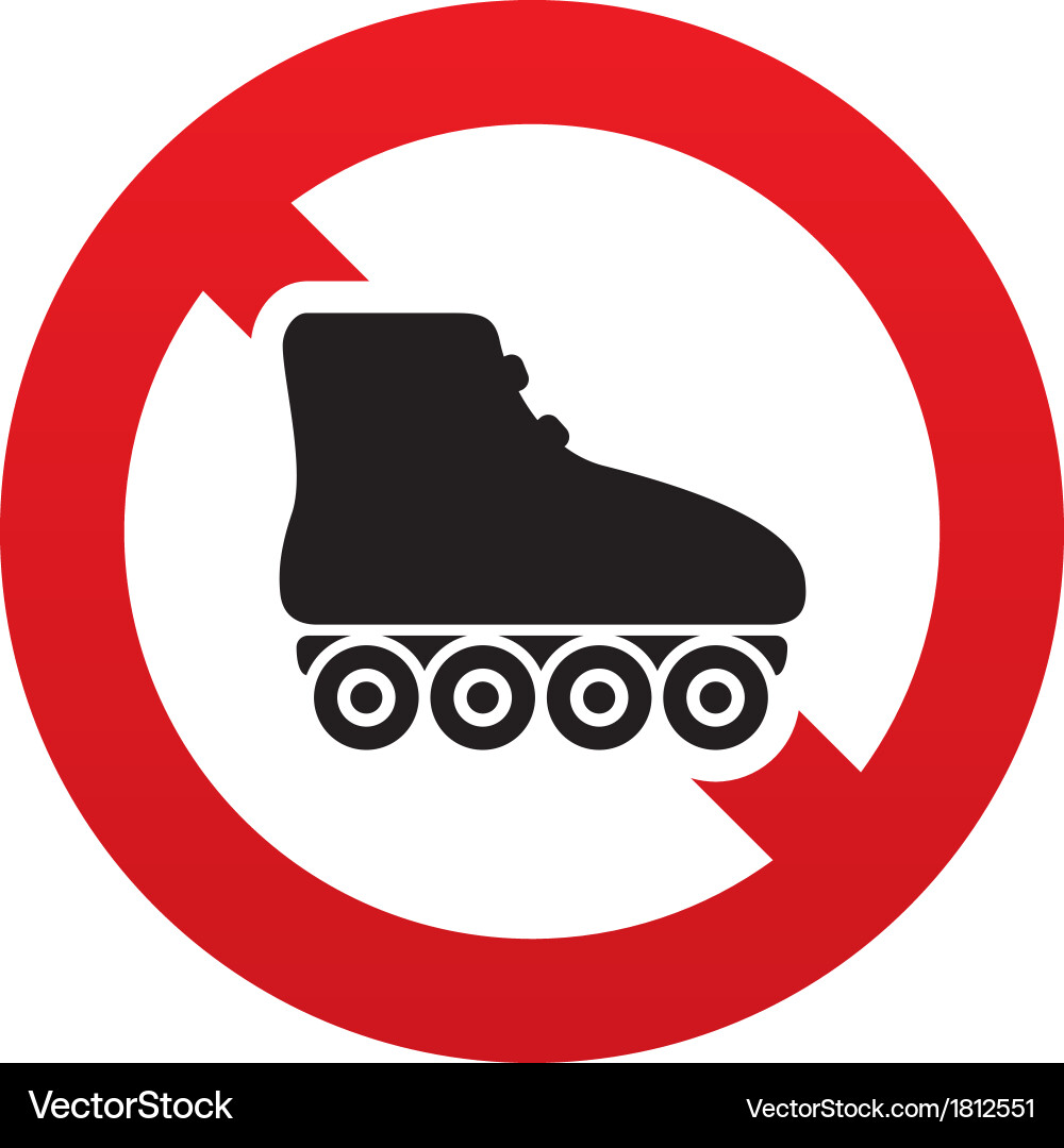 No roller skates sign icon rollerblades symbol Vector Image
