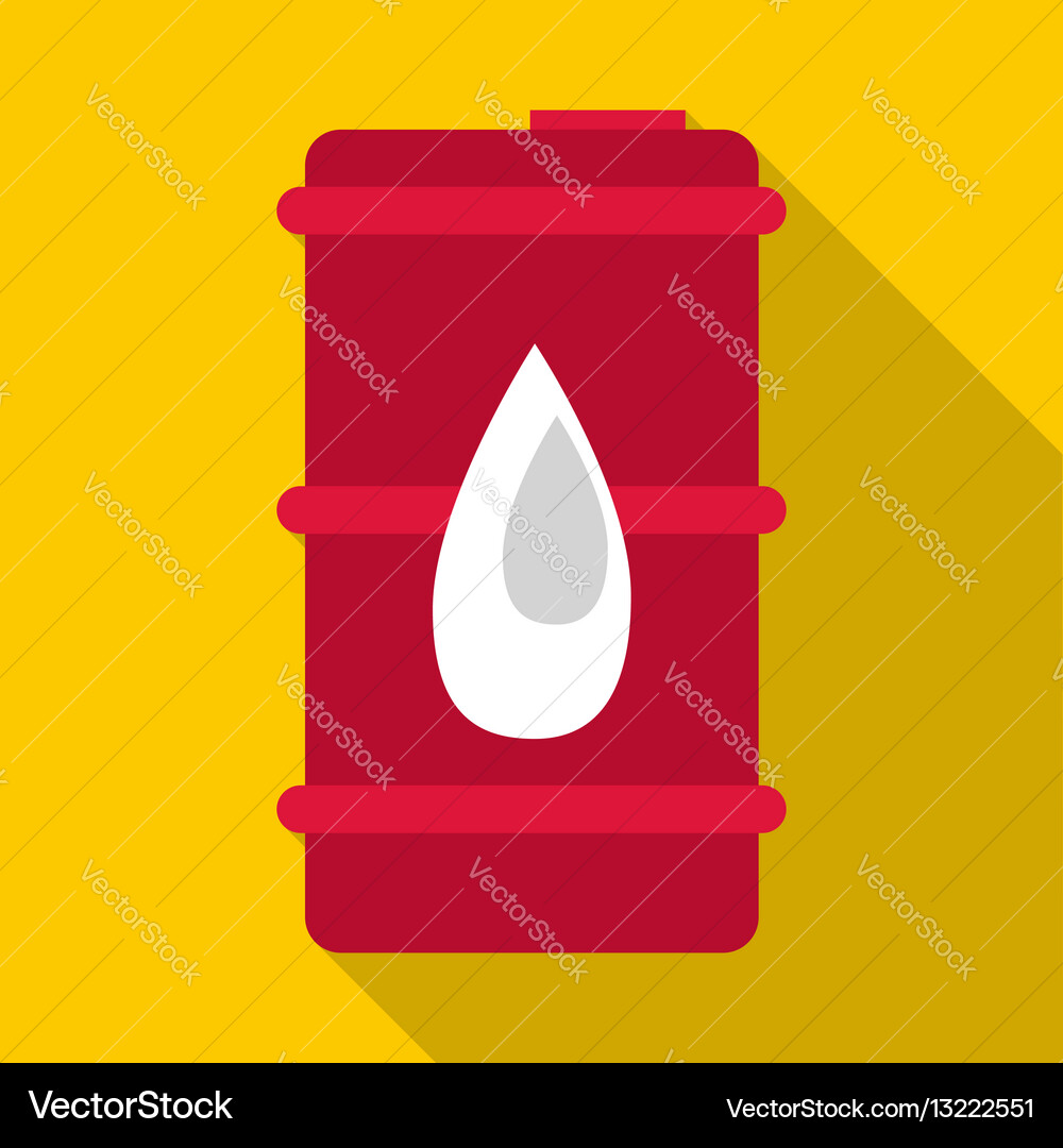 Oil barrel icon flat style Royalty Free Vector Image