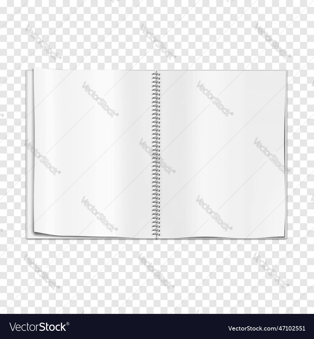 Open wire bound notebook realistic mockup metal Vector Image Open wire bound notebook realistic mockup metal Vector Image