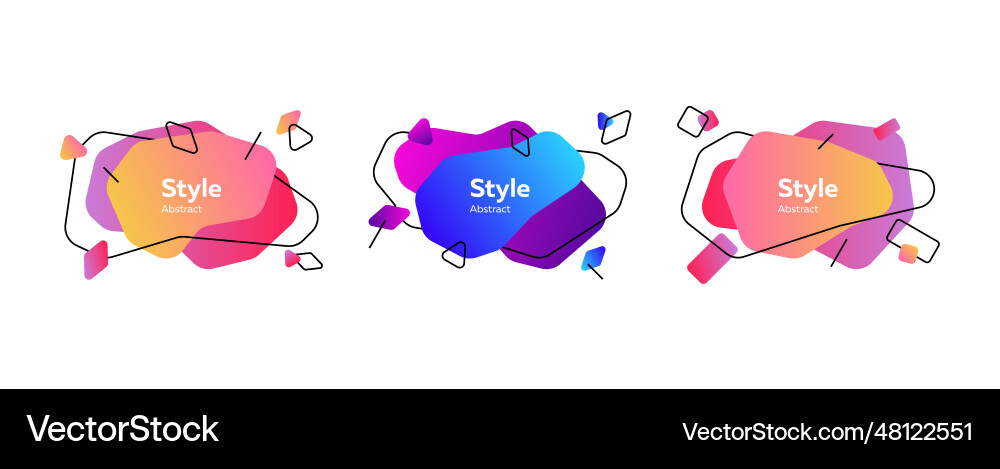 Set of flowing liquid elements in bright colors Vector Image