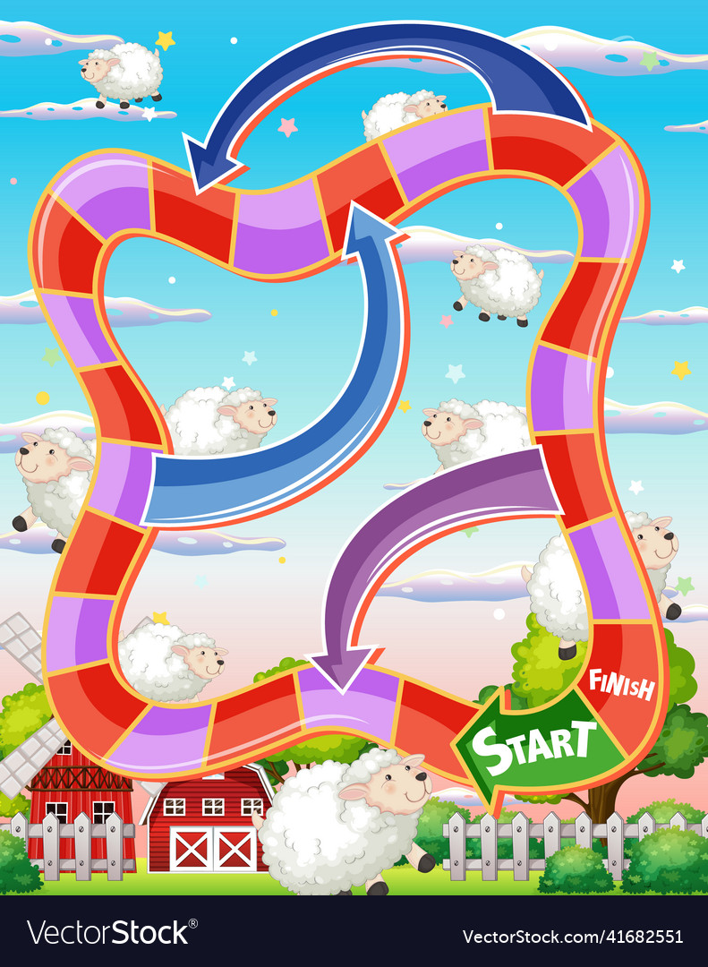 Snake and ladders game template Royalty Free Vector Image