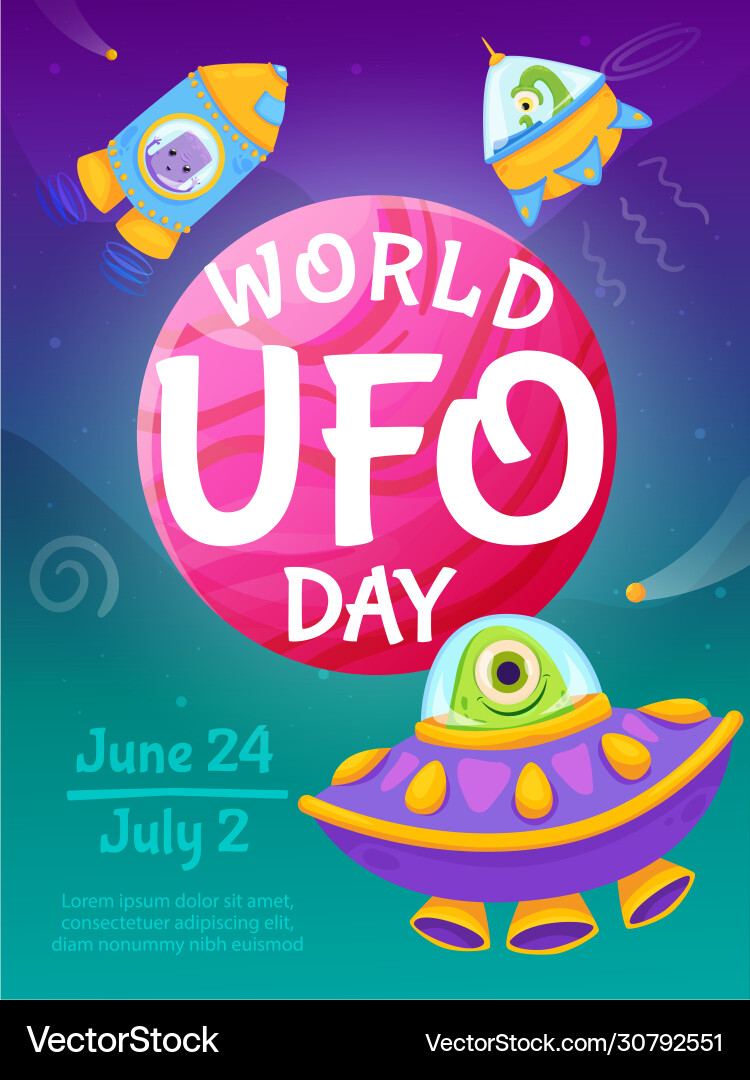 World ufo day poster Royalty Free Vector Image