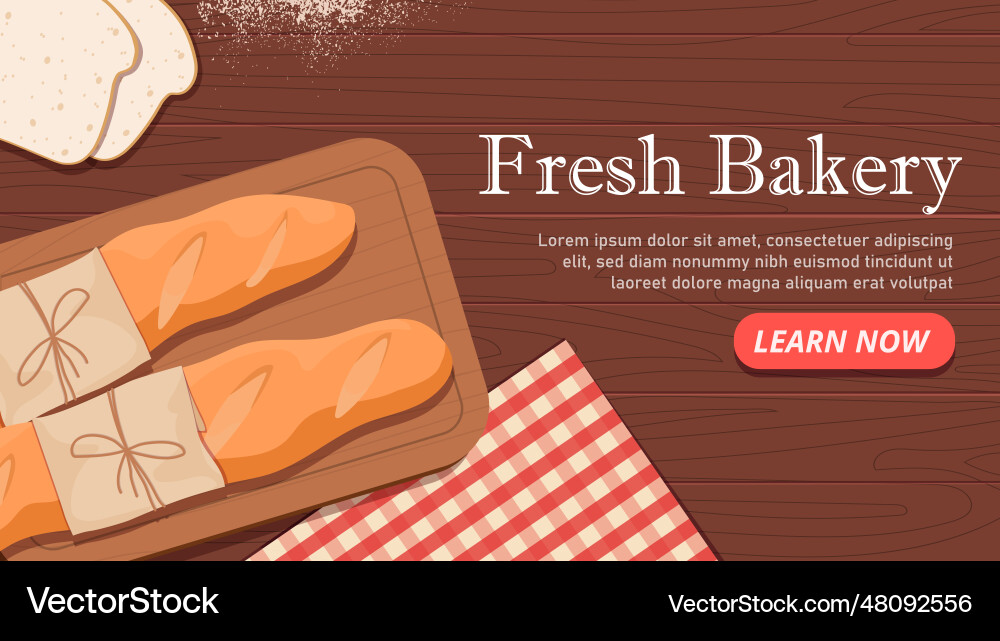 Fresh bakery banner Royalty Free Vector Image - VectorStock