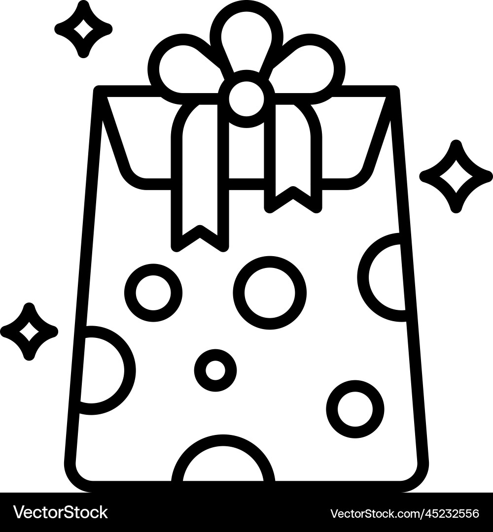Gift bag icon new year realated Royalty Free Vector Image