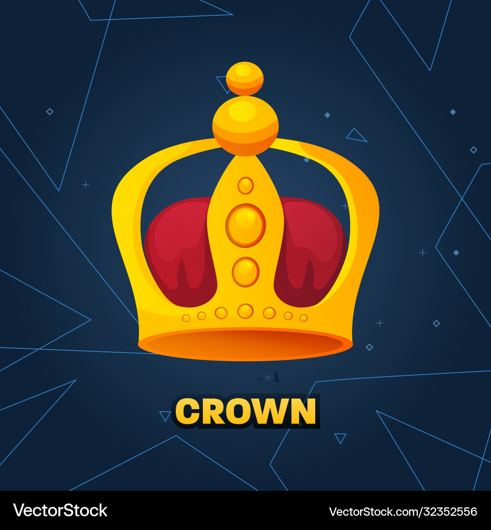 Gold crown awards for winners leadership Vector Image