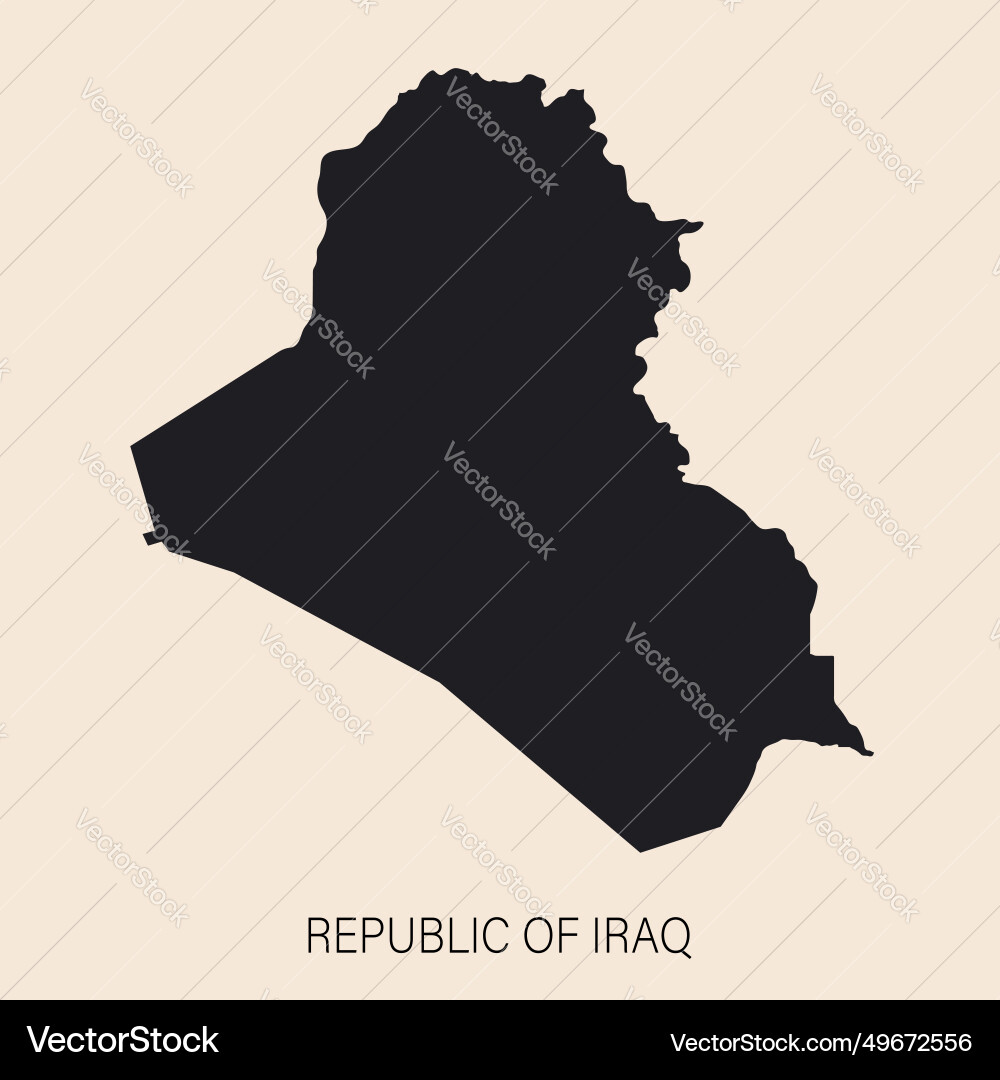 Highly detailed iraq map with borders isolated Vector Image