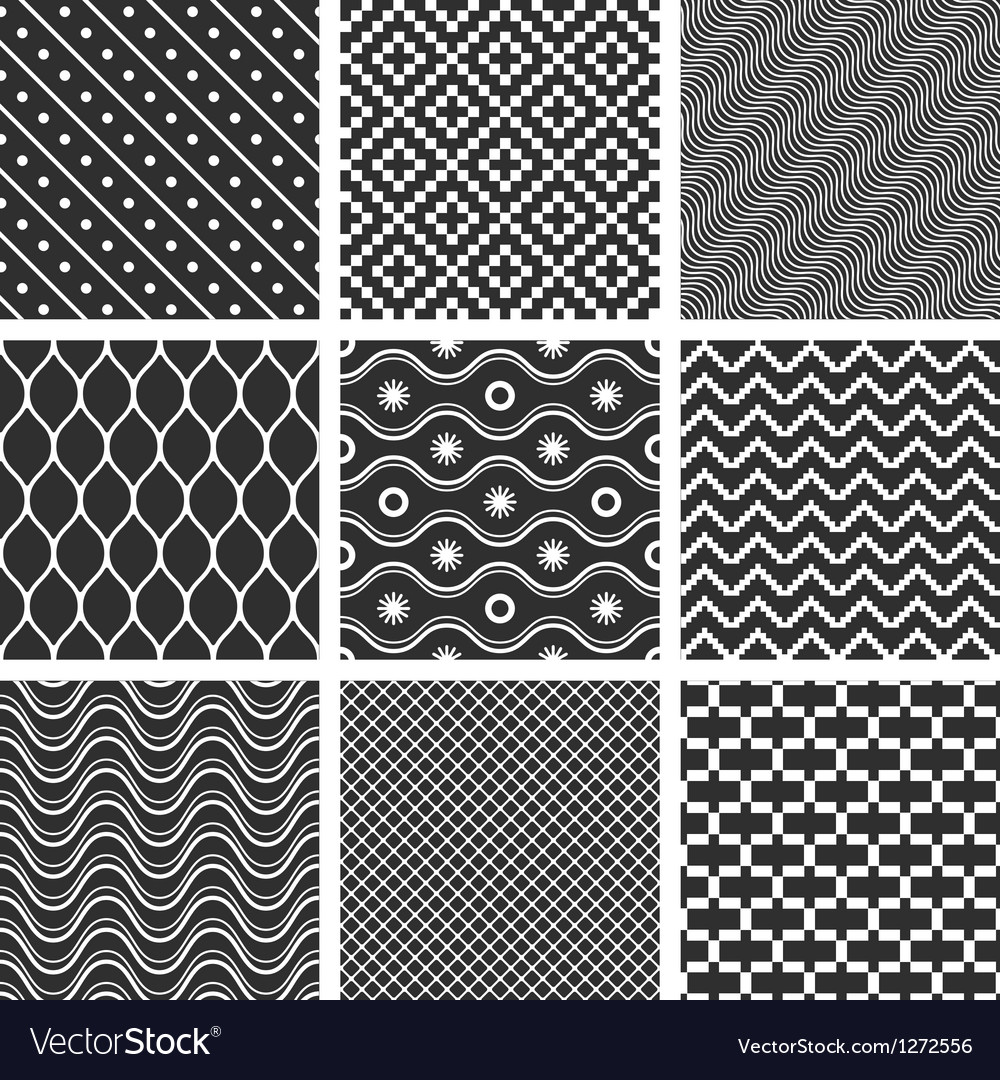 Monochrome geometric seamless textures Royalty Free Vector Monochrome geometric seamless textures Royalty Free Vector
