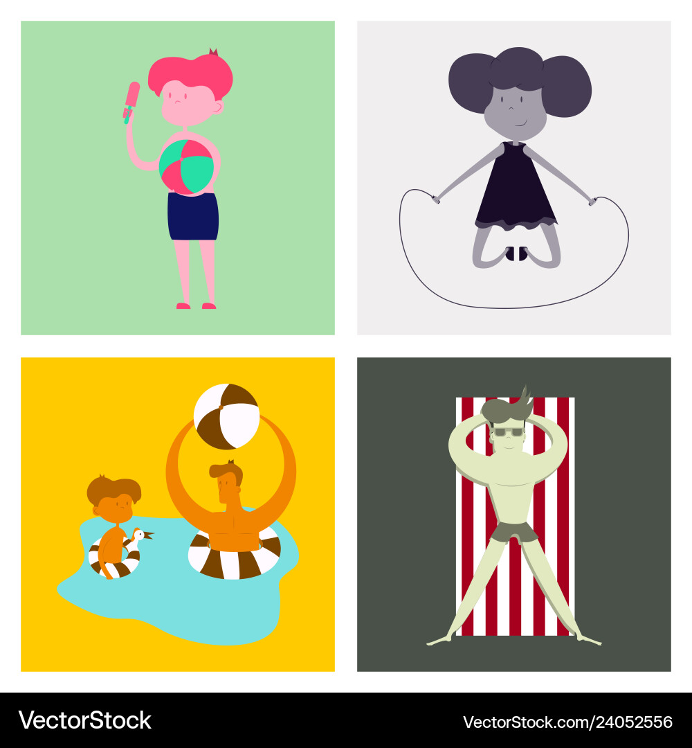 Pool party summer water activities scene Vector Image