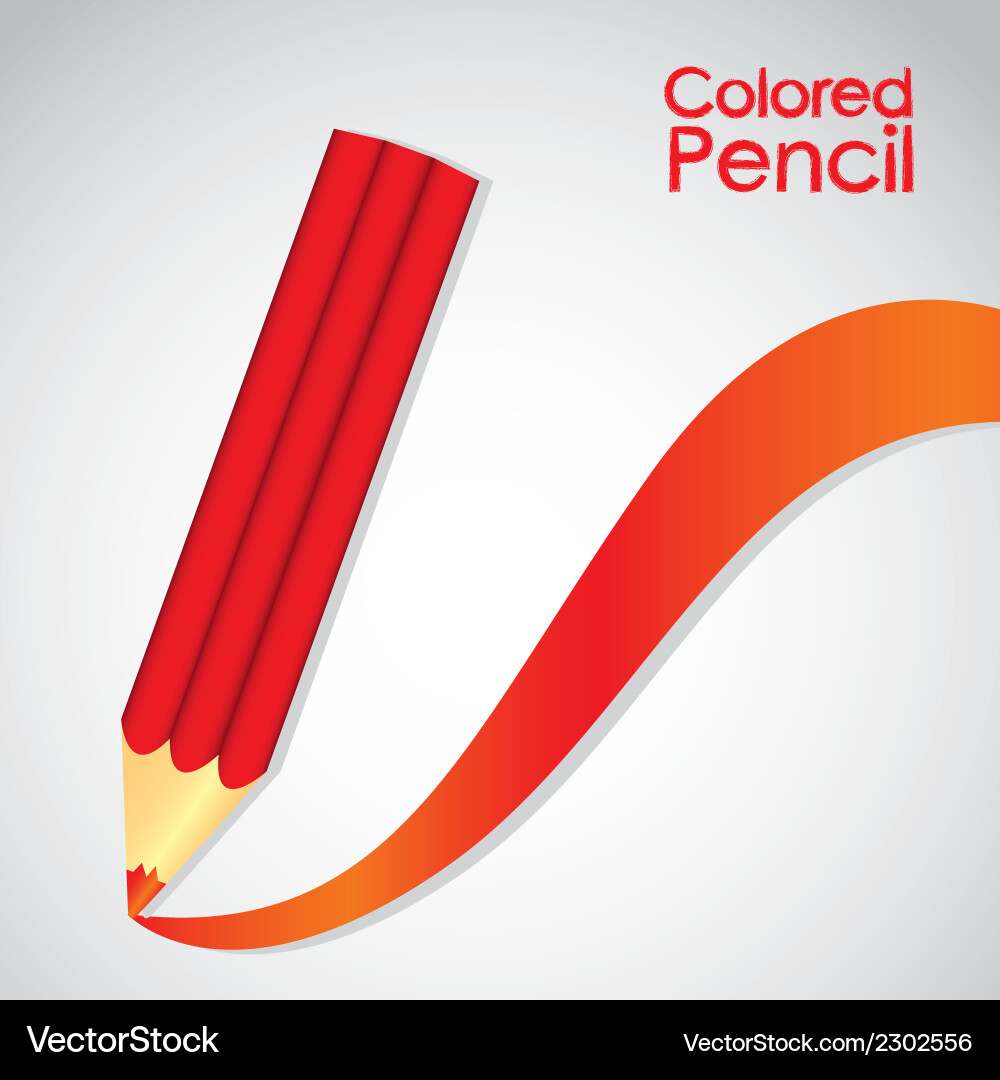 Red pencil with stripe isolated on white backg Vector Image