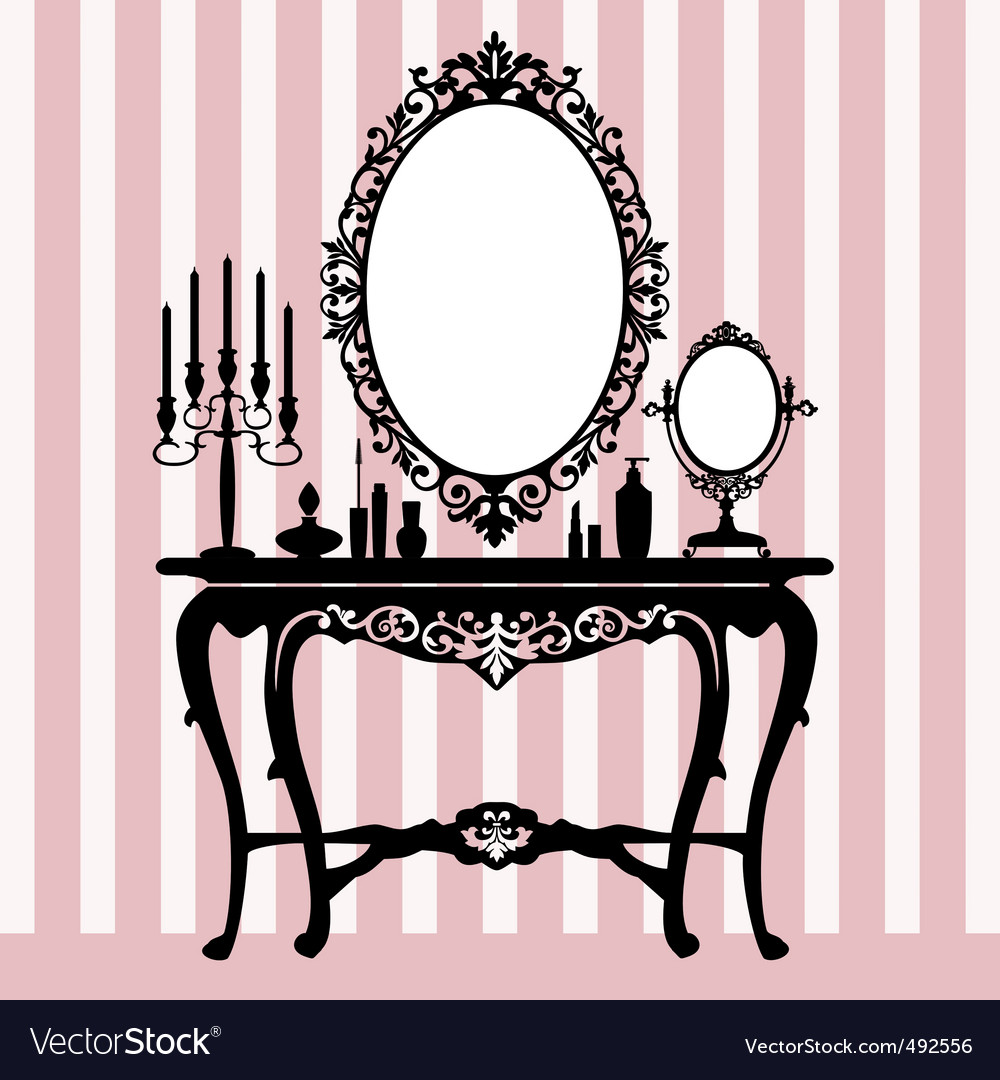 Retro dressing console Royalty Free Vector Image