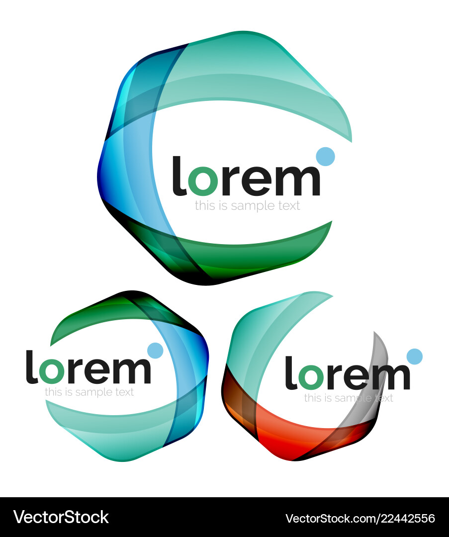 Set of geometric shape convergence logo design Vector Image