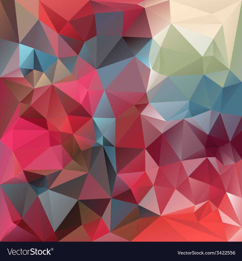 Strawberry red polygonal triangular pattern Vector Image
