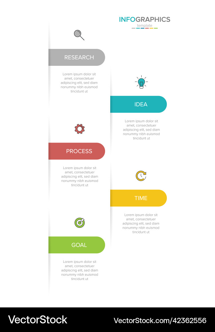 Vertical infographic design with icons and 5 Vector Image