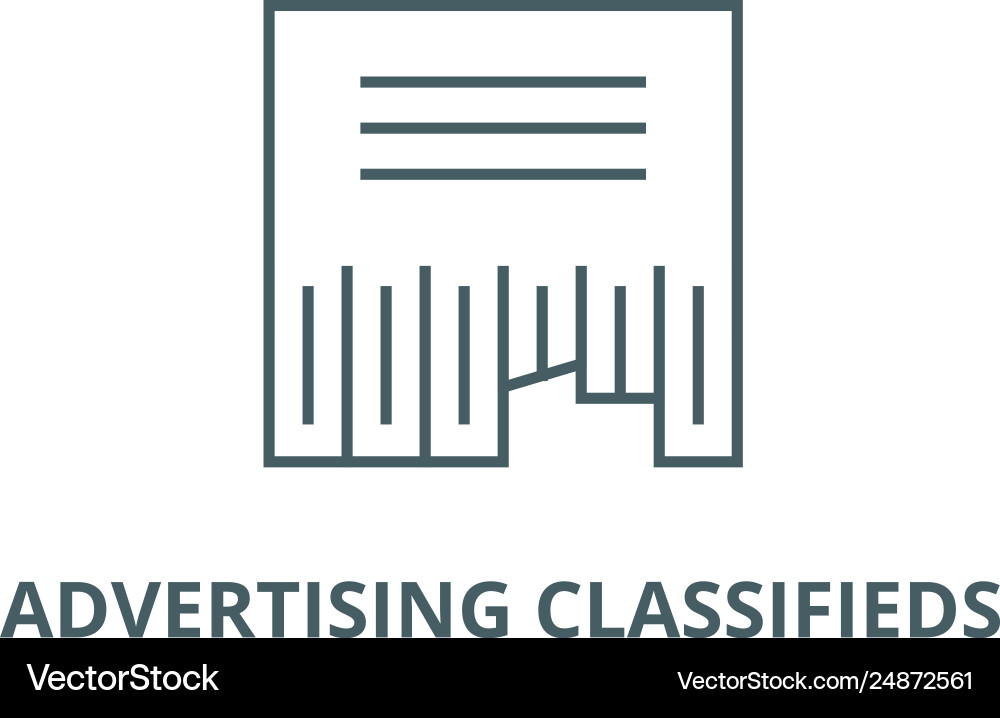 Advertising classifieds line icon Royalty Free Vector Image