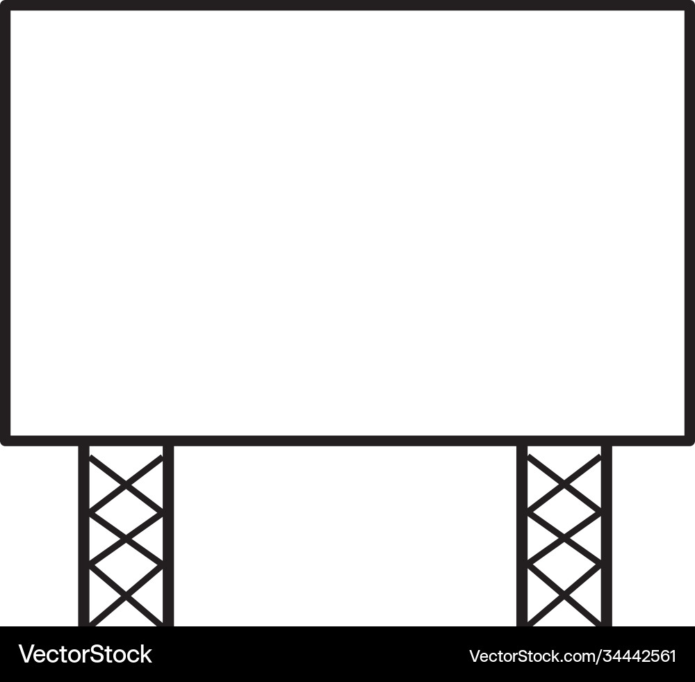 Billboard banner publicity line style icon Vector Image