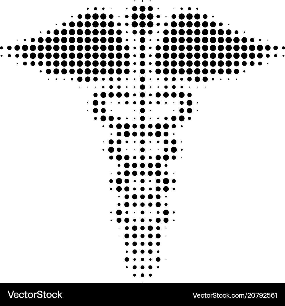 Black pixel medical caduceus emblem icon Vector Image