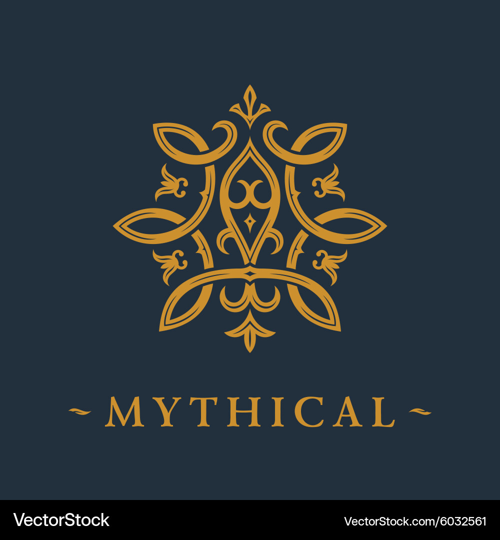Calligraphic luxury symbol emblem ornate decor Vector Image