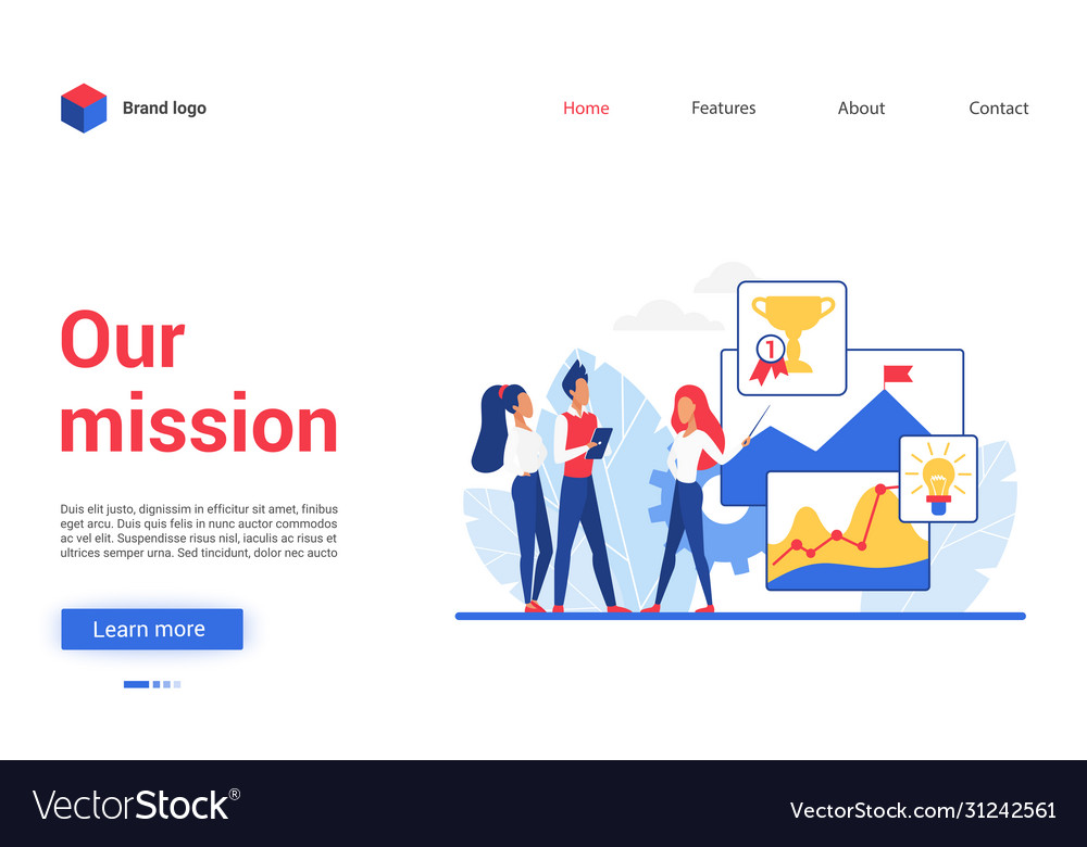 Cartoon flat creative website interface design Vector Image