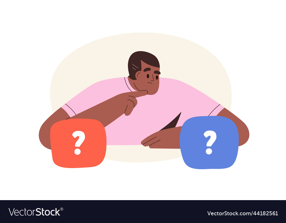 Choice between two options dilemma concept Vector Image Choice between two options dilemma concept Vector Image