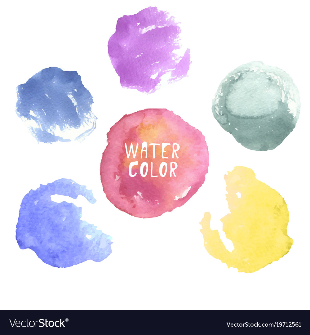 Colorful hand drawn watercolor circles Royalty Free Vector