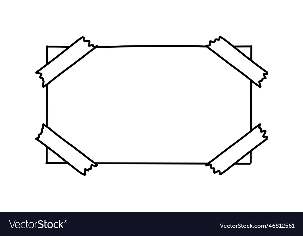 Doodle frames rectangle hand drawn borders Vector Image