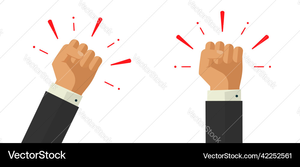Fist power flat icon as punch achievement Vector Image