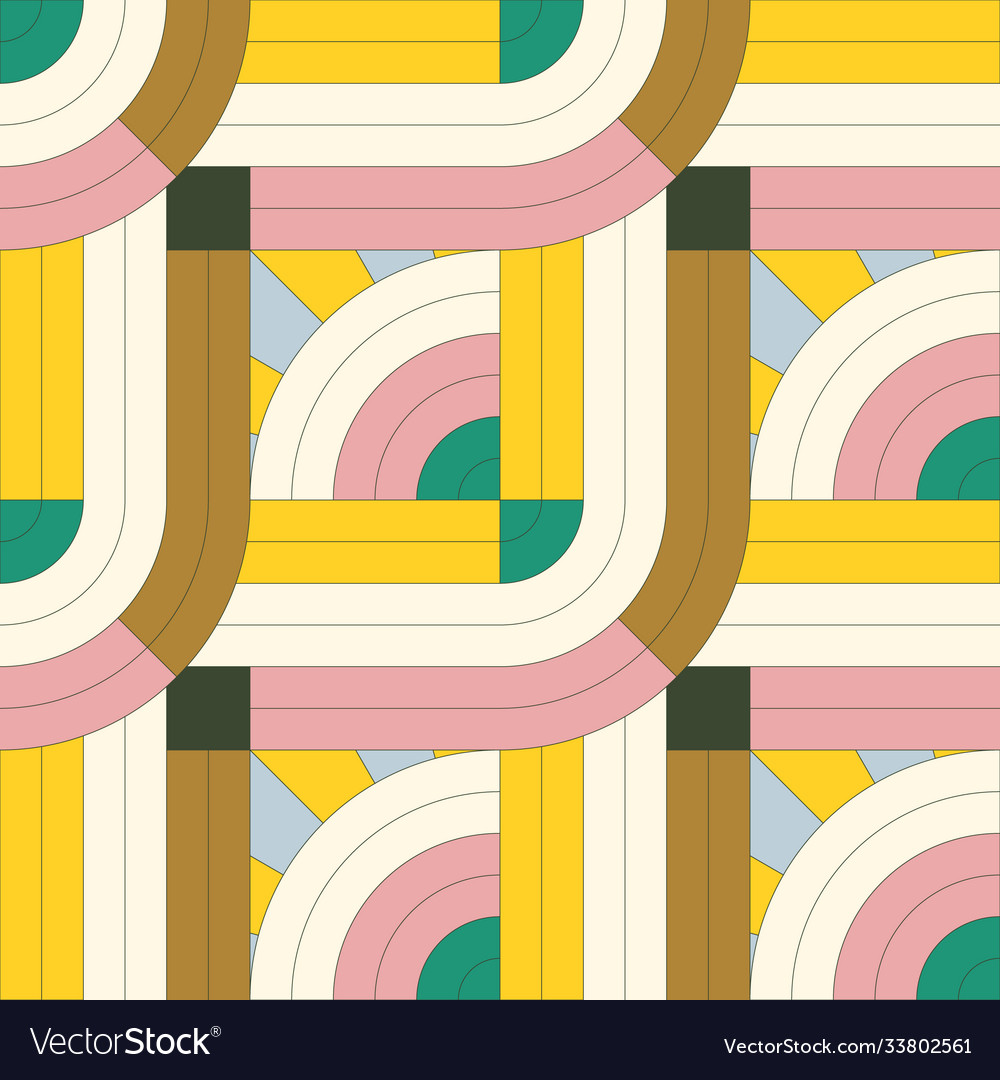 Geometric grid based intertwined pattern Vector Image