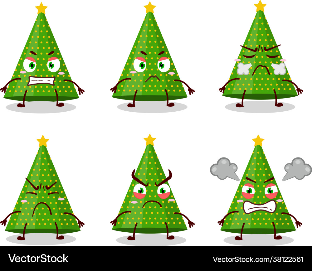 Green party hat with various angry expressions Vector Image