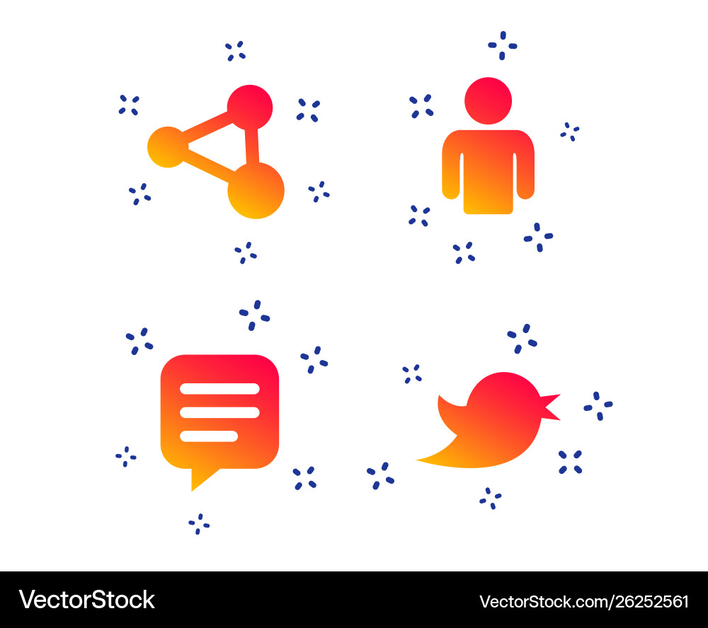 Human person and share icons speech bubble Vector Image