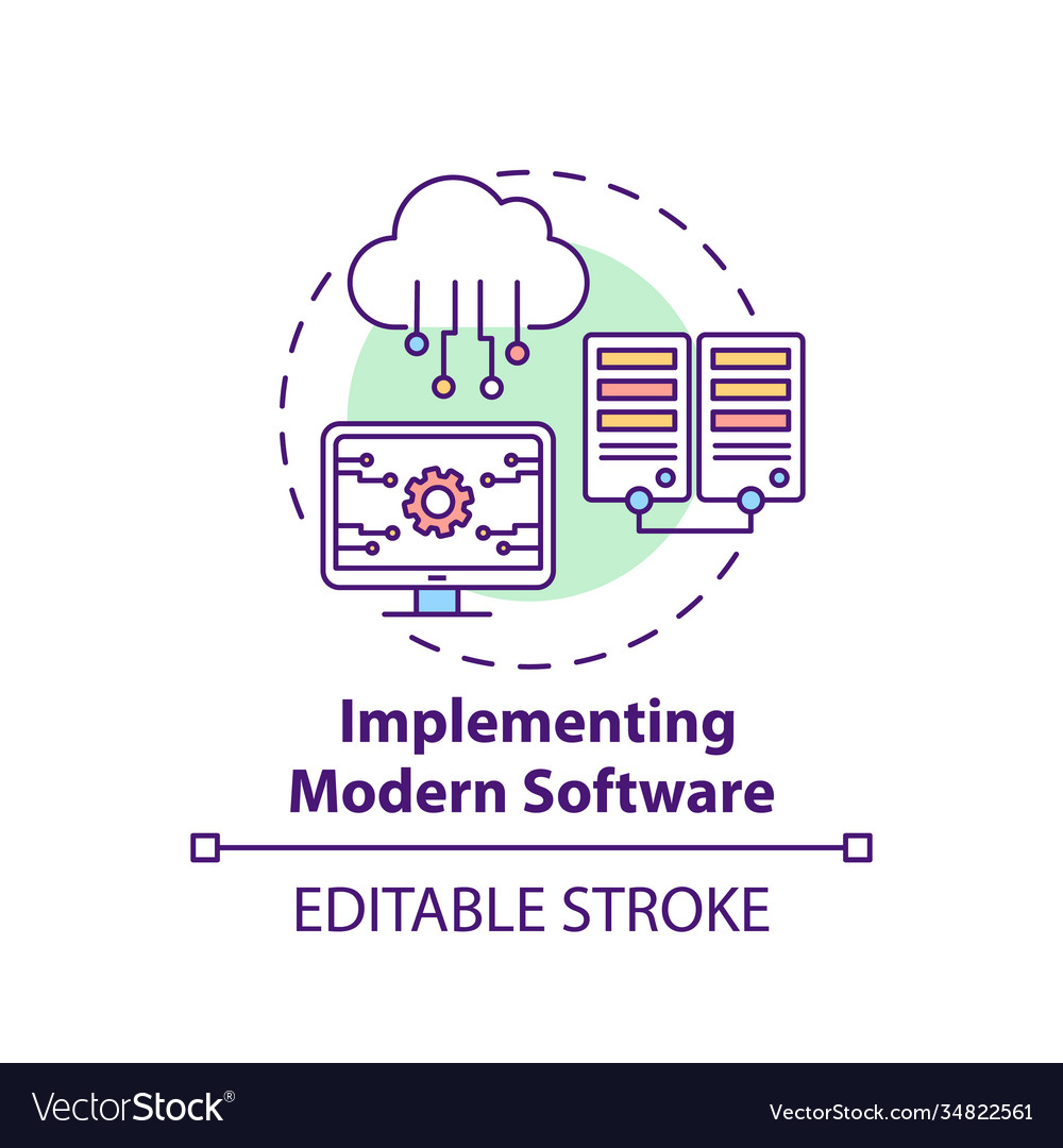 Implementing modern software concept icon Vector Image