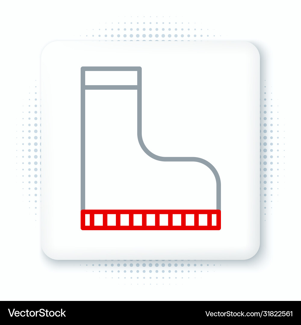 Line waterproof rubber boot icon isolated on white