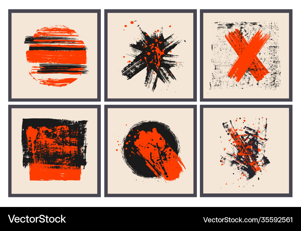 Modern art poster cover with various hand drawn Vector Image