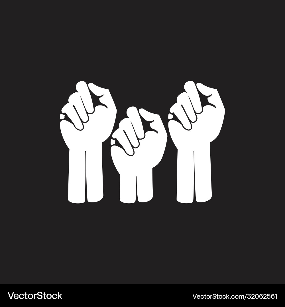 Protest hand fist group symbol decoration Vector Image
