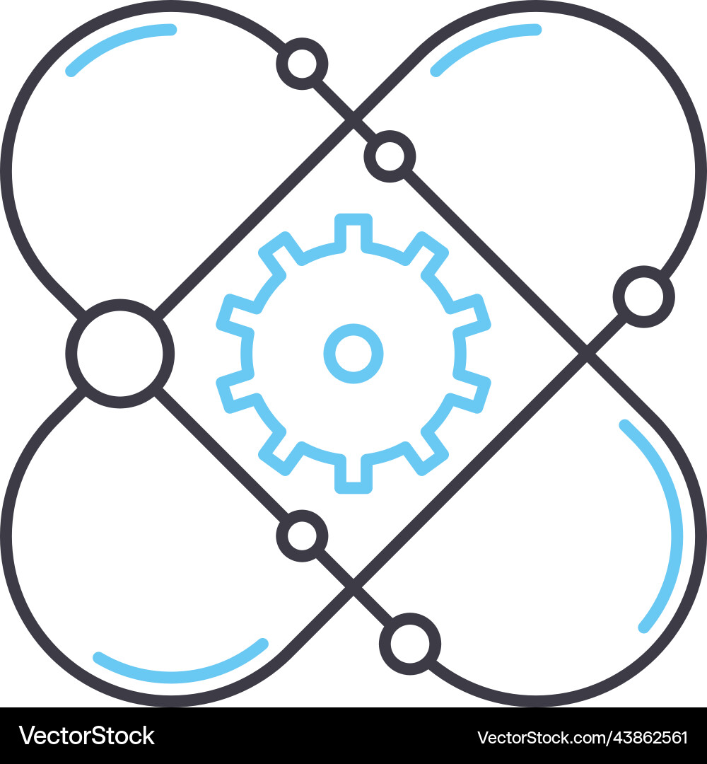 Proton line icon outline symbol Royalty Free Vector Image