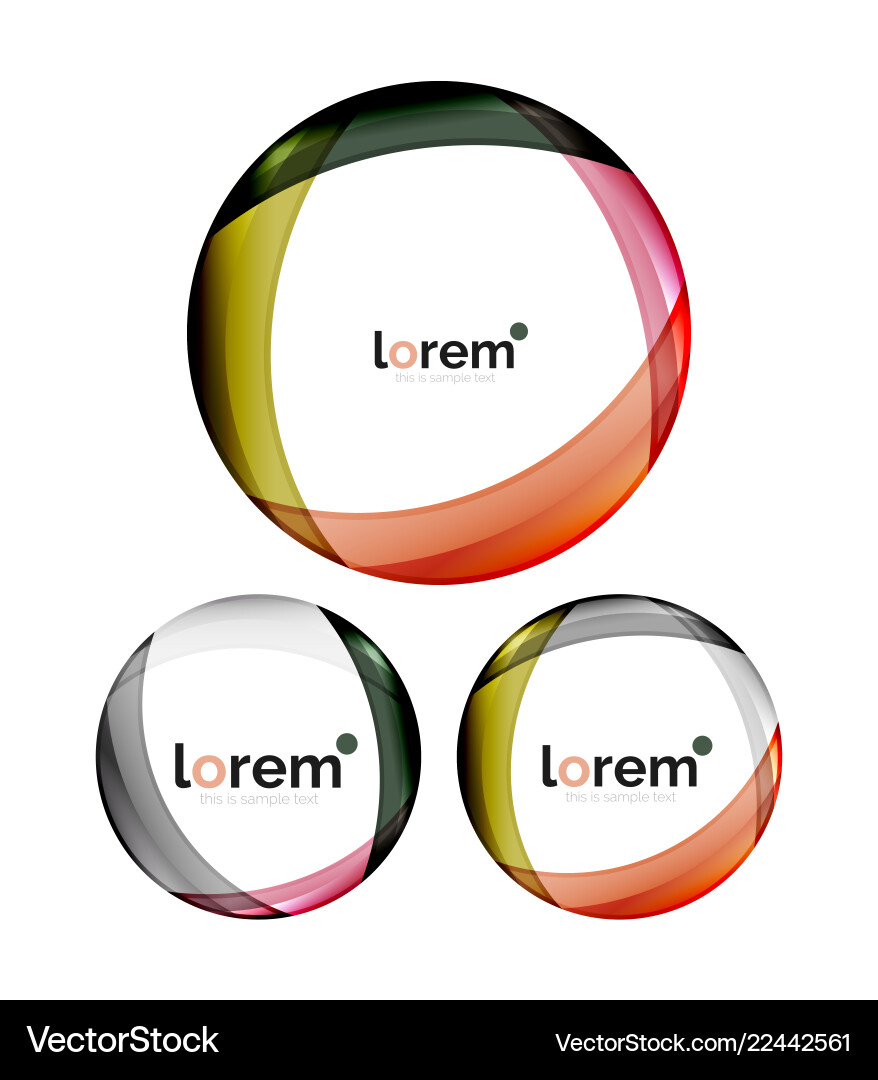Set of geometric shape convergence logo design Vector Image