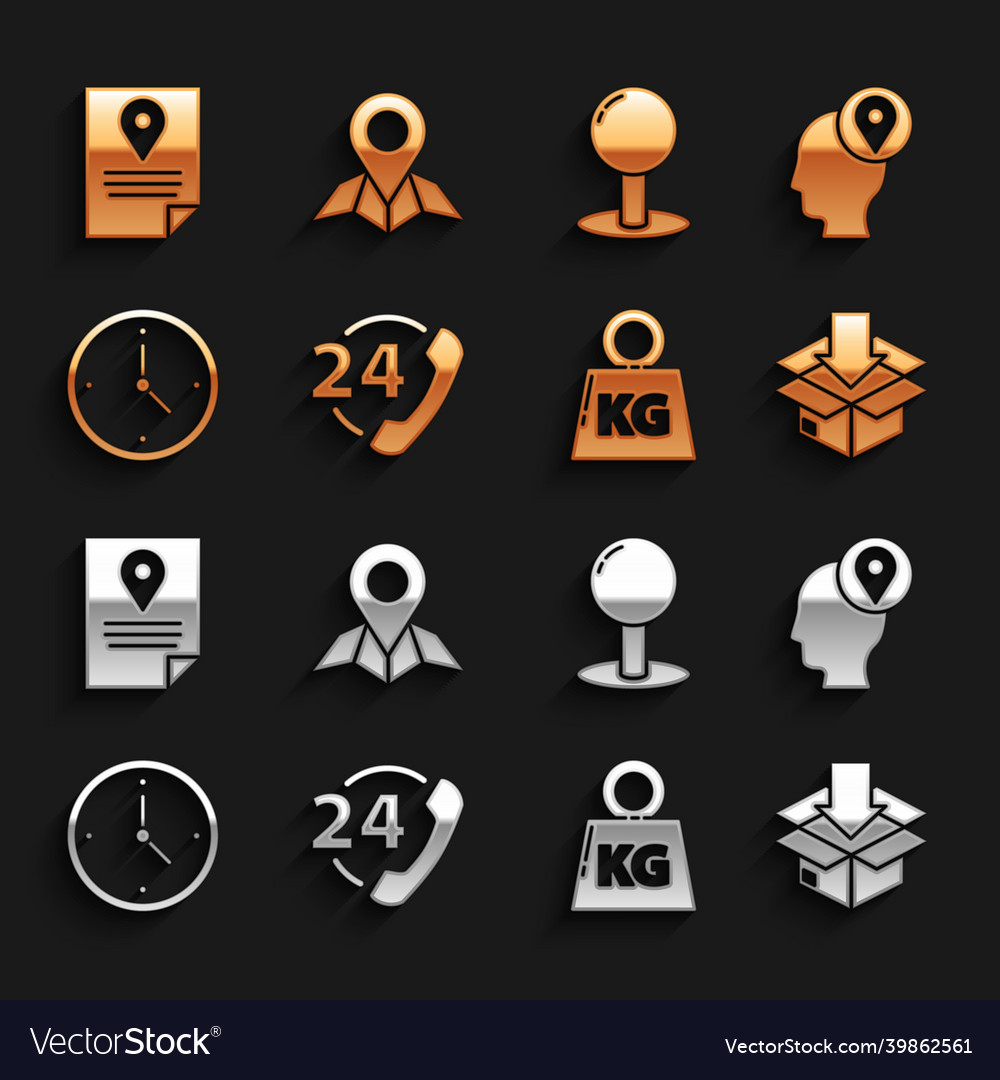 Set telephone 24 hours support cardboard traffic Vector Image