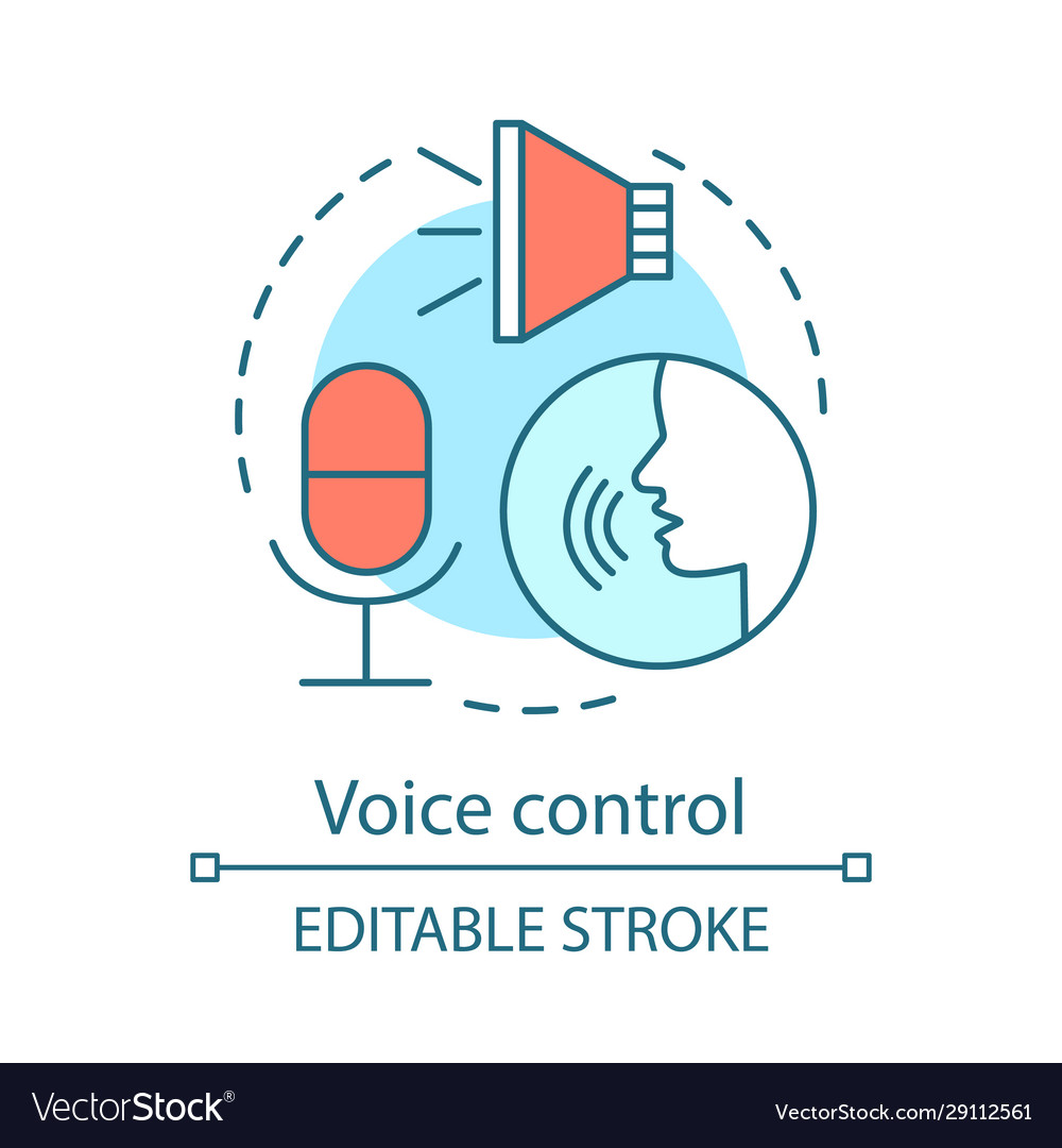 Voice control concept icon Royalty Free Vector Image