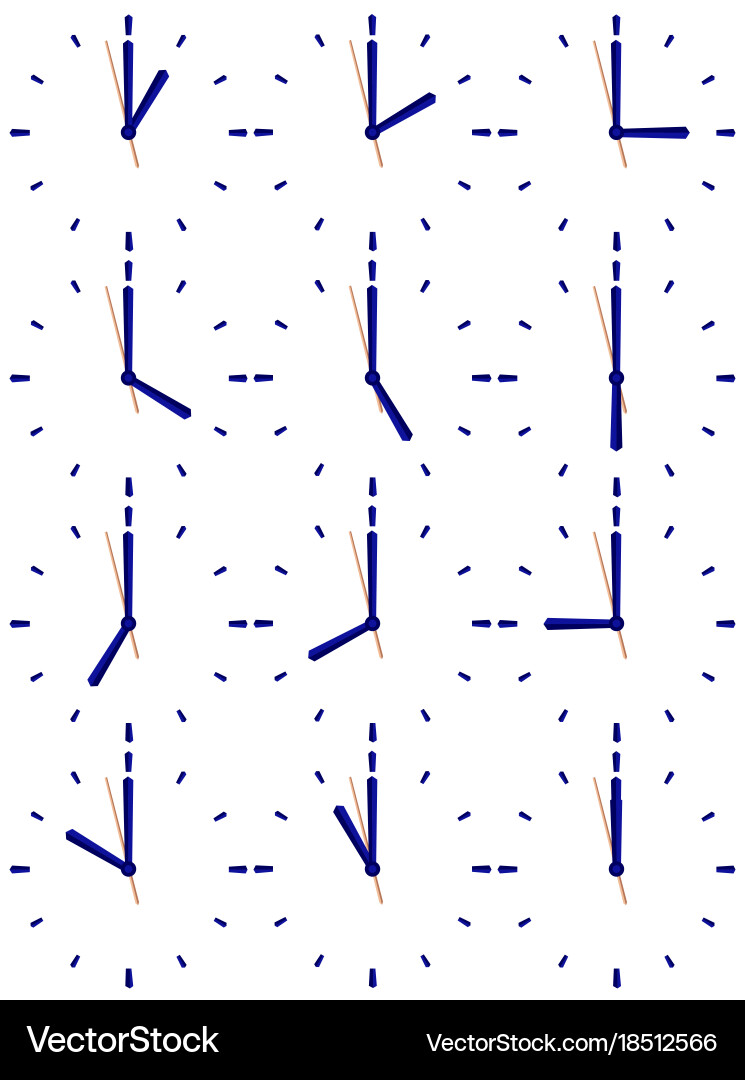 A set of mechanical clocks Royalty Free Vector Image