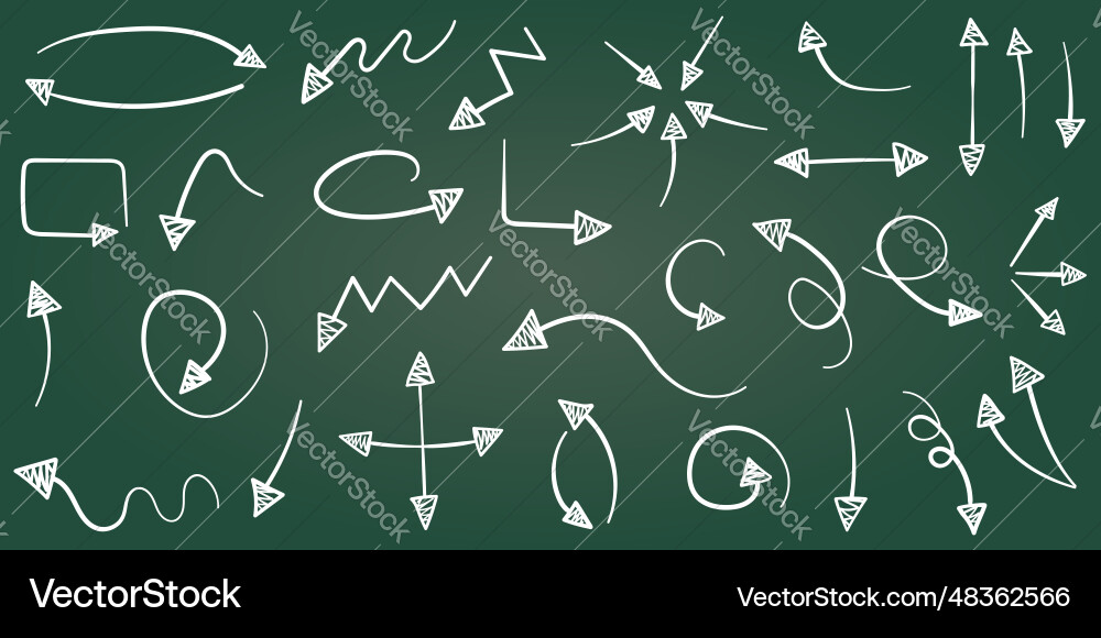 Arrow icon in hand drawn style handmade doodle Vector Image