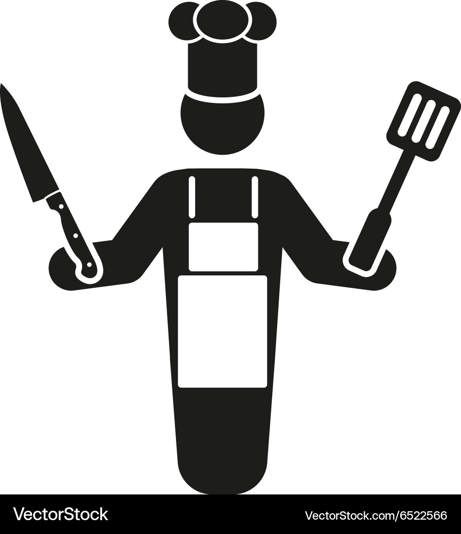 Cook icon chef and barbecue restaurant Royalty Free Vector