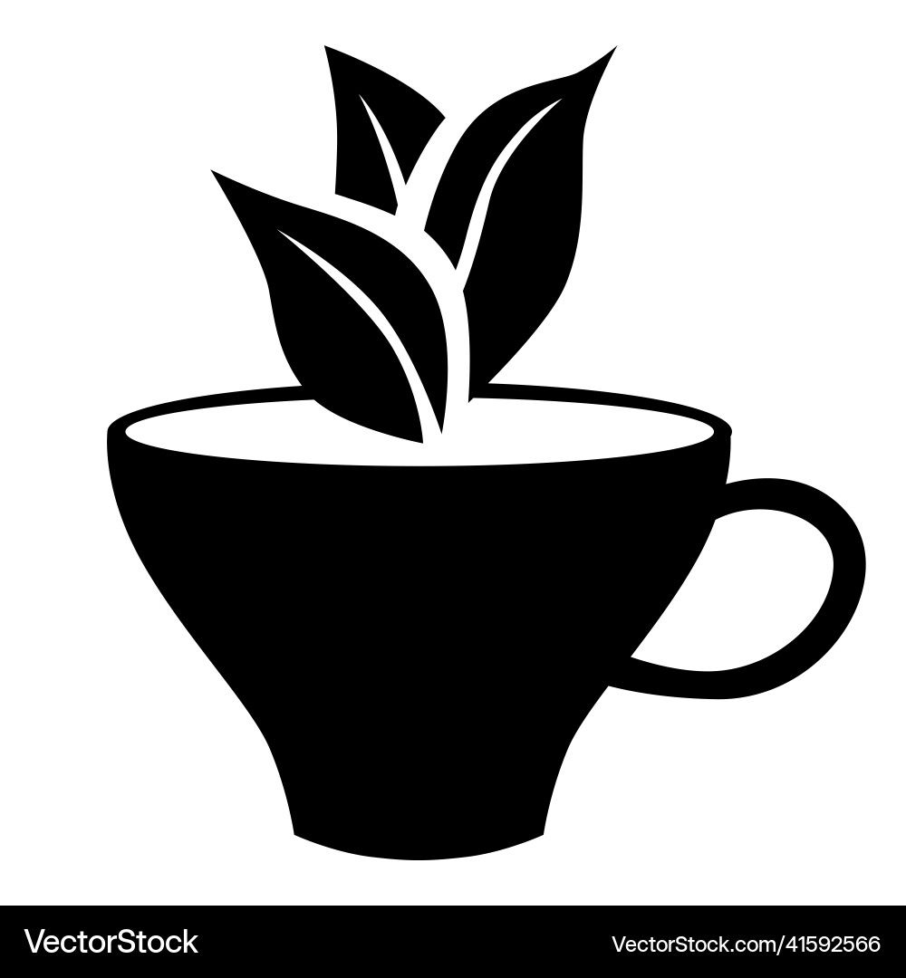 Cup of tea and leaves Royalty Free Vector Image